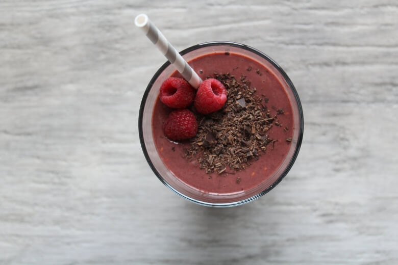 Dark Chocolate Raspberry Smoothie
